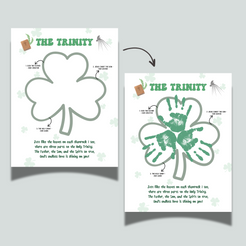 St Patricks Day Holy Trinity Handprint Craft Printable, Shamrock Bible ...