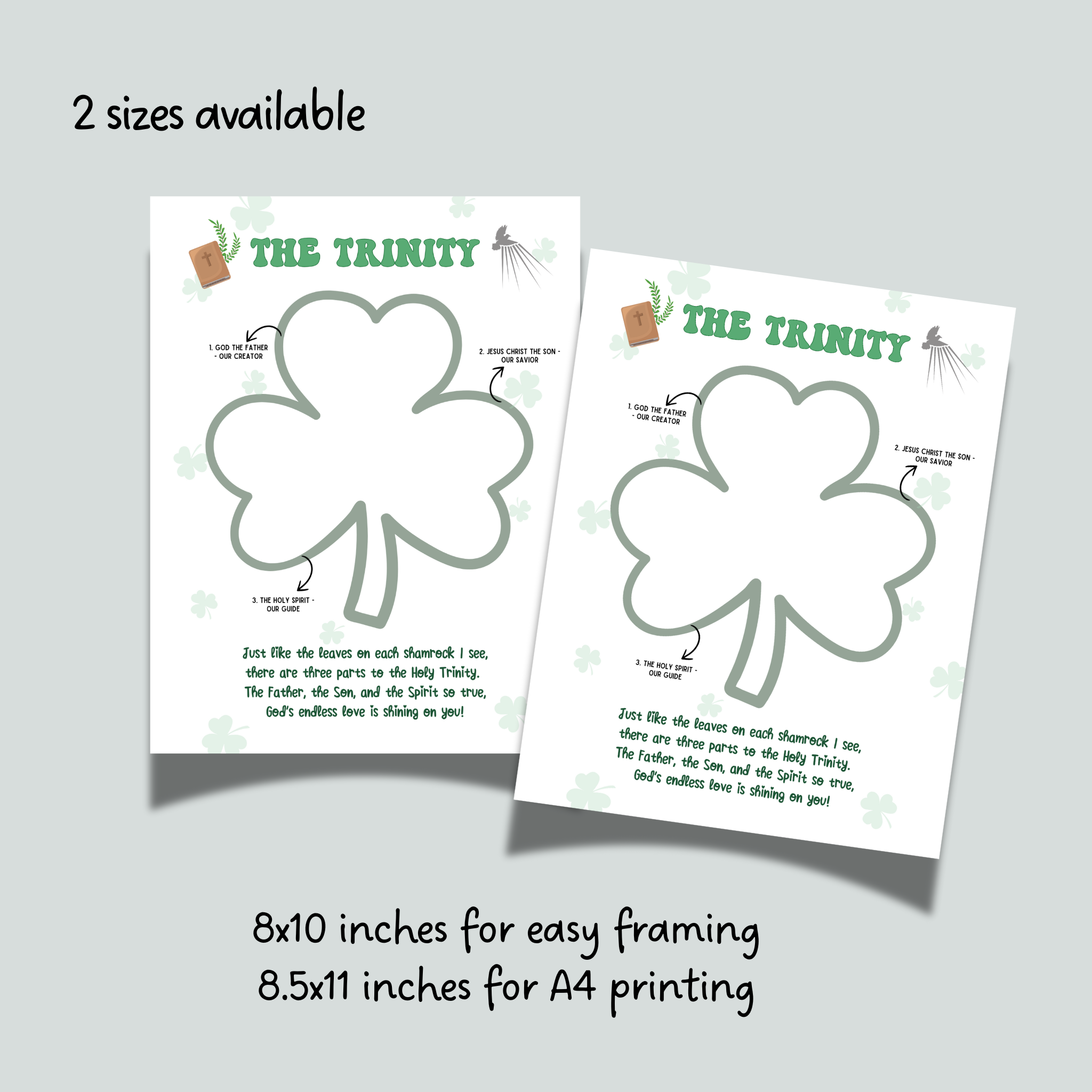 St Patricks Day Holy Trinity Handprint Craft Printable, Shamrock Bible ...