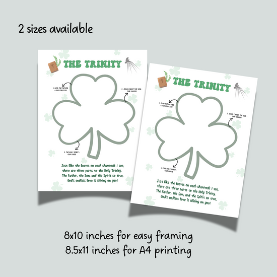 St Patricks Day Holy Trinity Handprint Craft Printable, Shamrock Bible ...