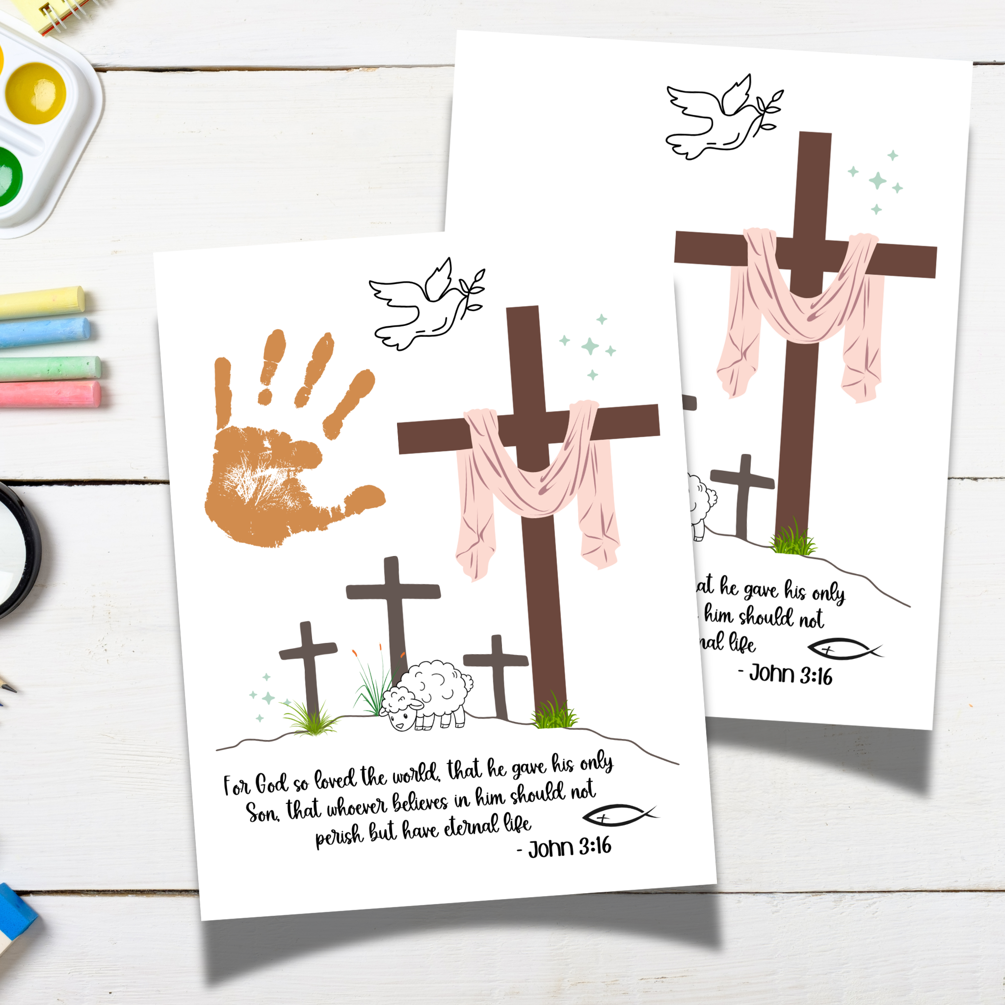 Christian Easter Handprint Craft Printable, Religious DIY Art for Kids ...