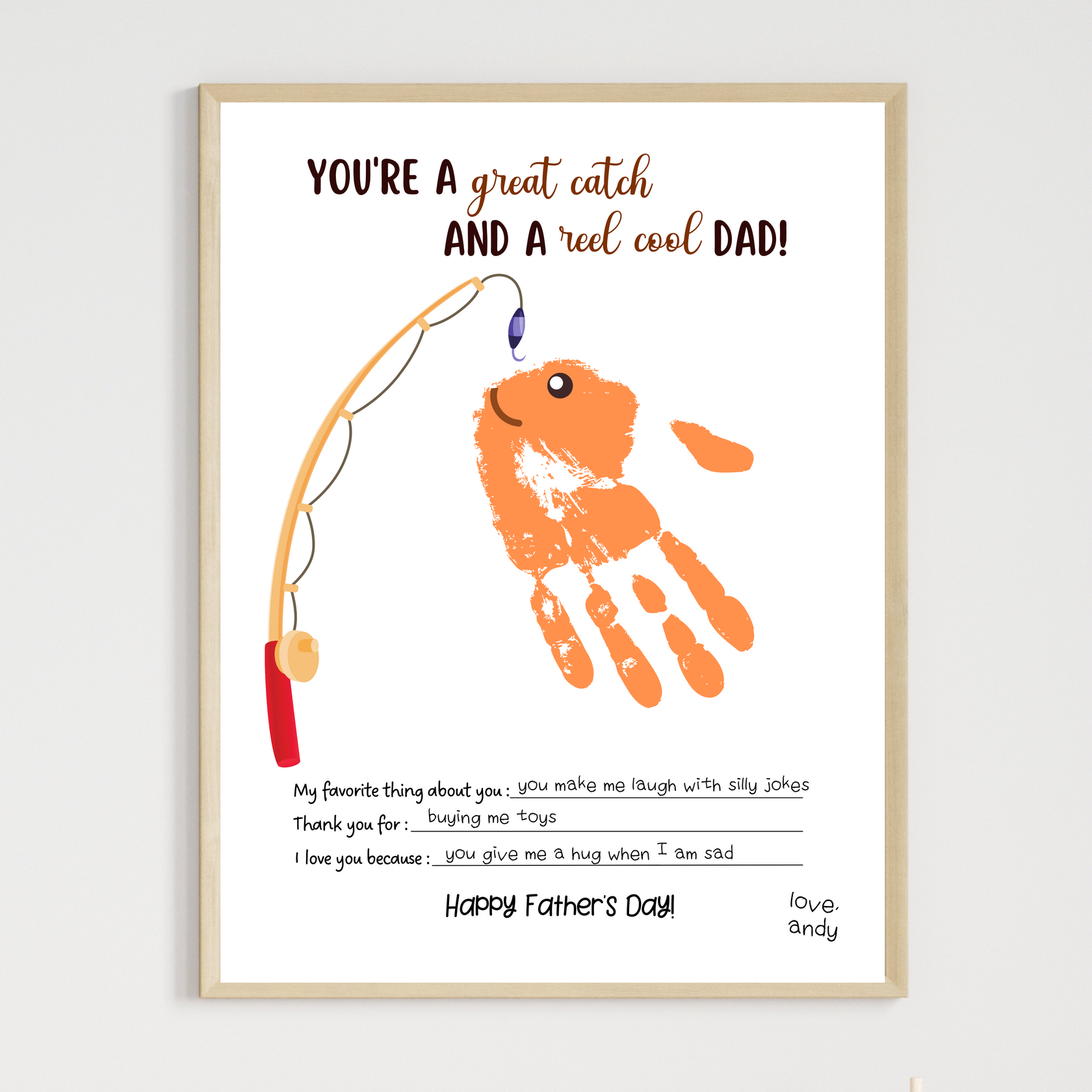Fathers Day Handprint Craft for Kids Printable, DIY Dad Card Art Perso ...