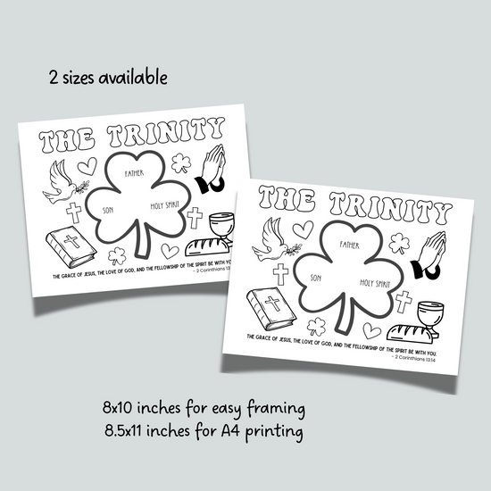 Holy Trinity Christian Coloring Page Printable Kids Activity Jesus Bib ...