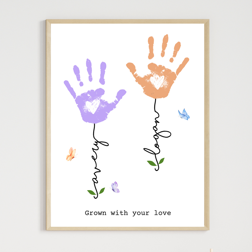 Handprint Craft for Kids Printable, DIY Wall Art Gift for Mom Grandma ...