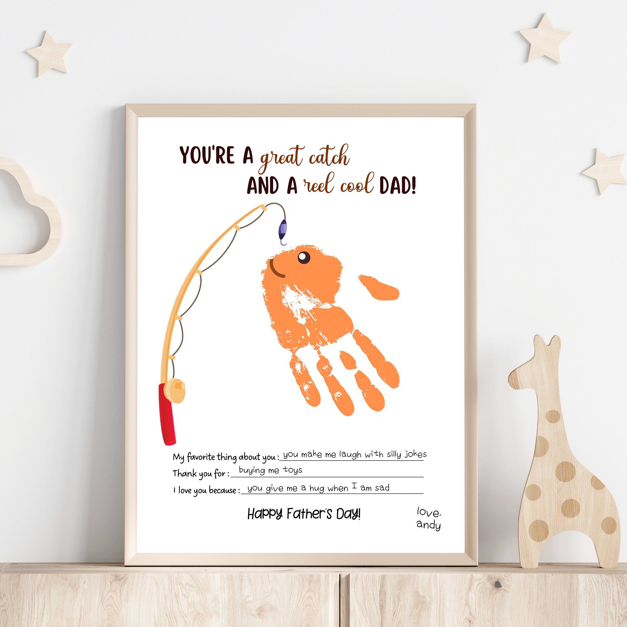 Fathers Day Handprint Craft for Kids Printable, DIY Dad Card Art Perso ...
