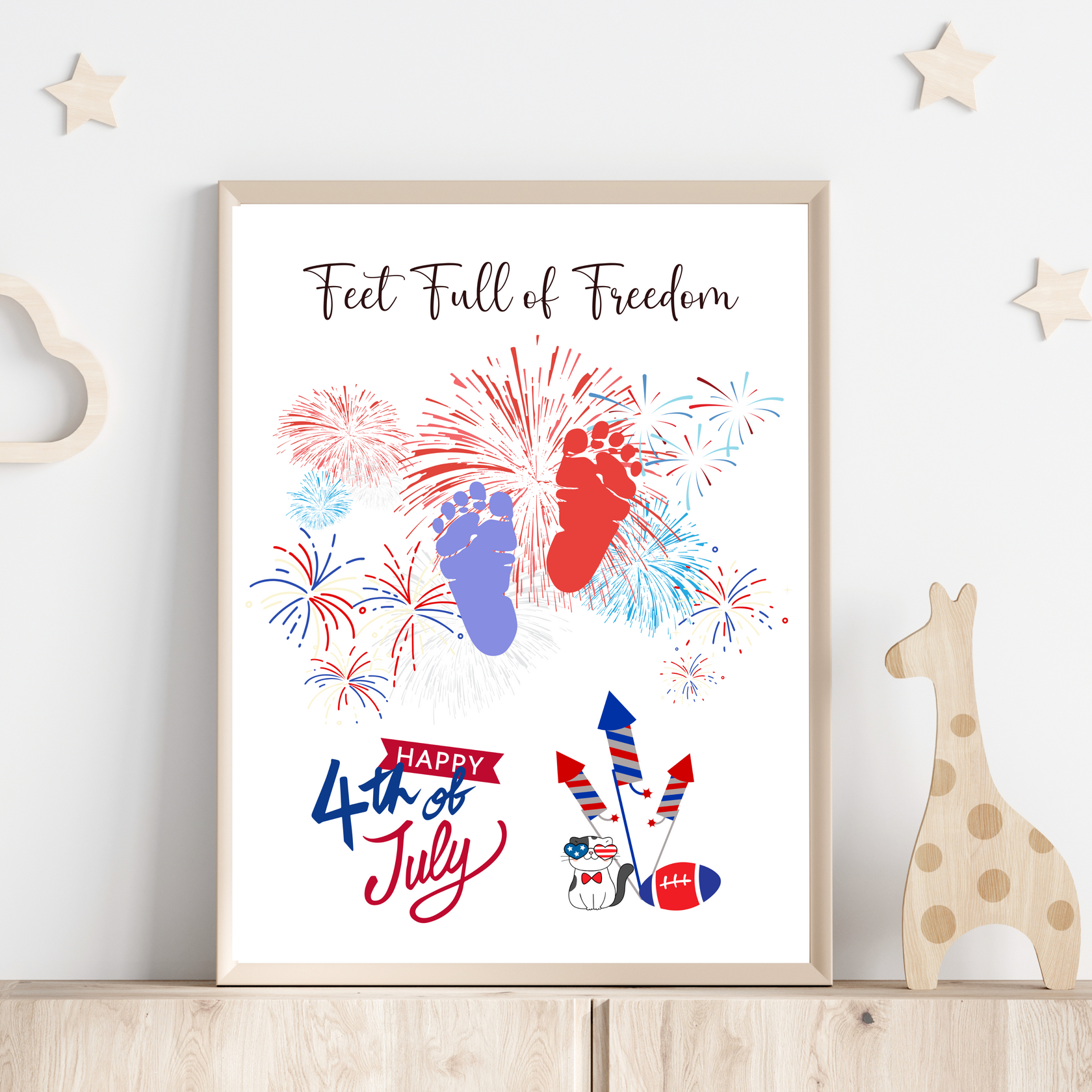 4th of July Fireworks Handprint Art Printable, DIY Craft Activity for ...