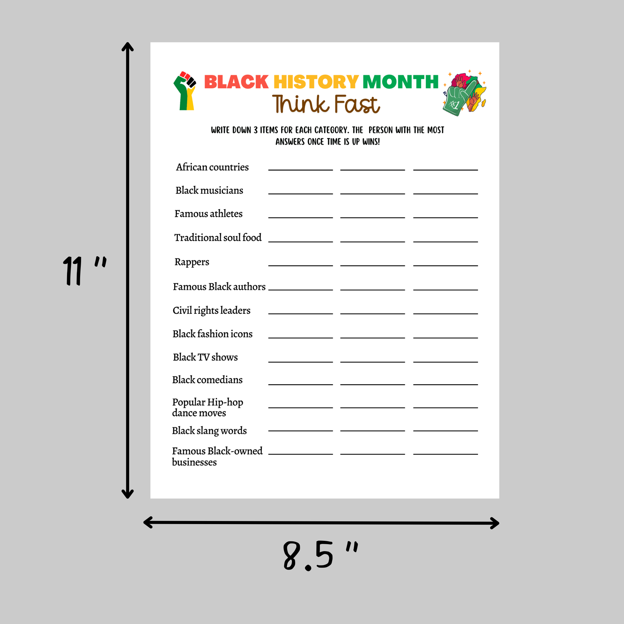 Black History Month Games Printable, Historical African American Celeb ...