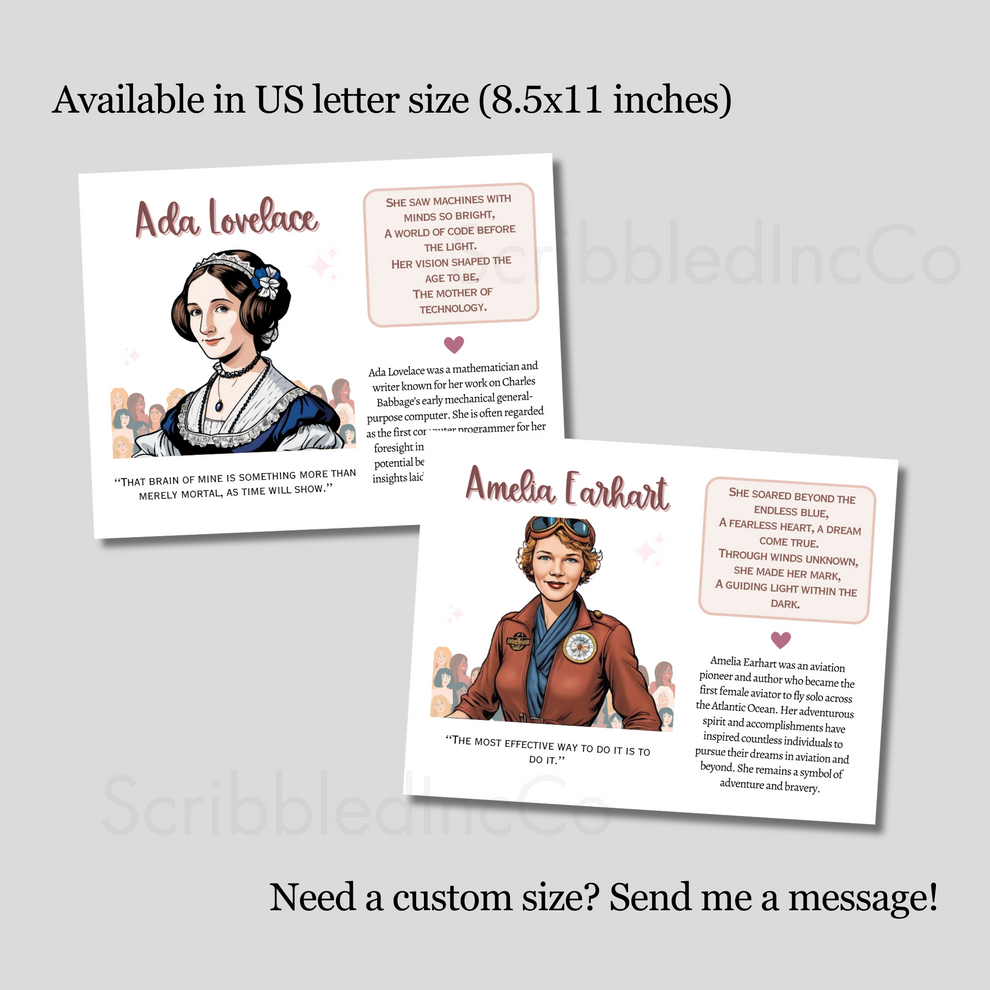 Womens History Poster Set Printable, Inspirational Quote March Art Dec ...