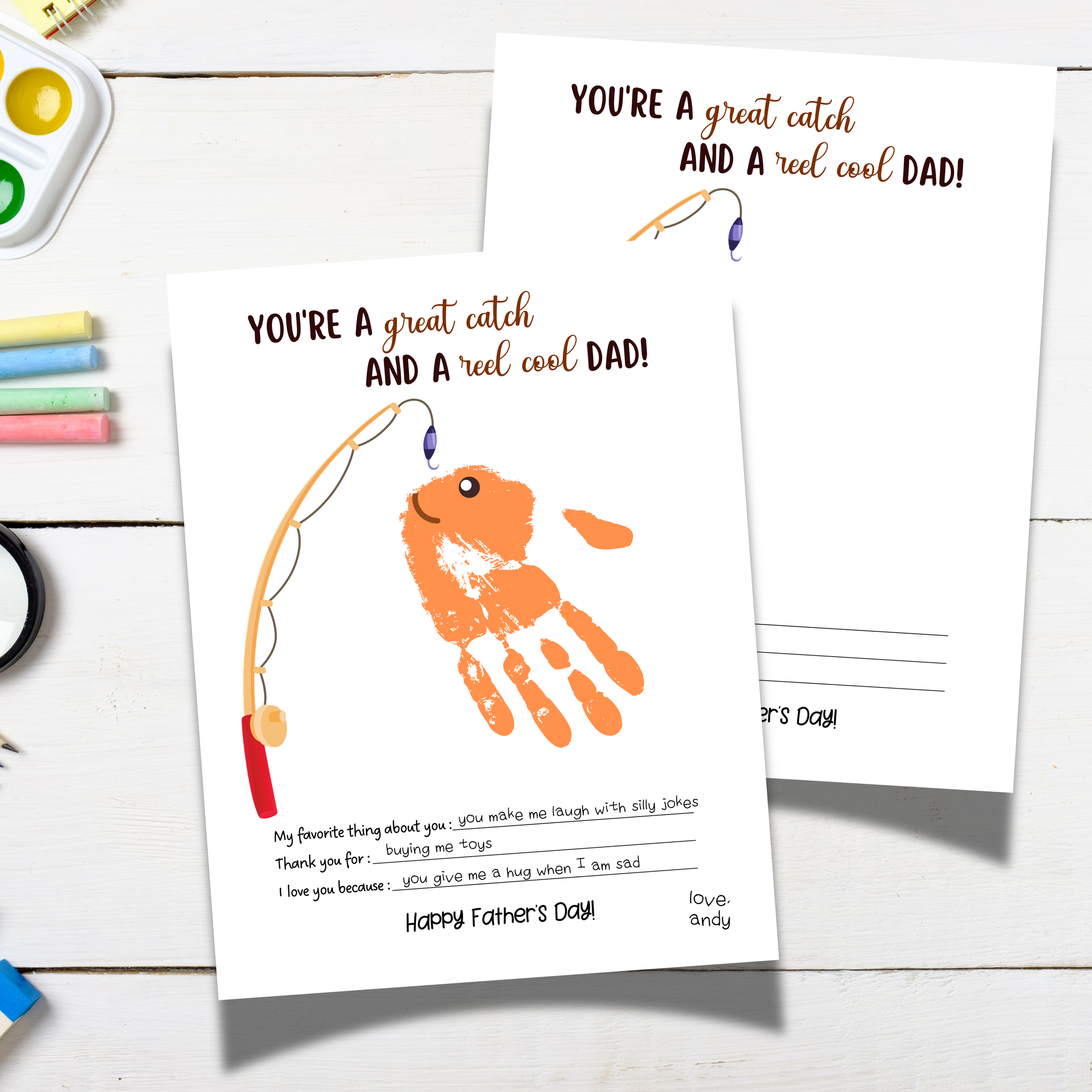 Fathers Day Handprint Craft for Kids Printable, DIY Dad Card Art Perso ...
