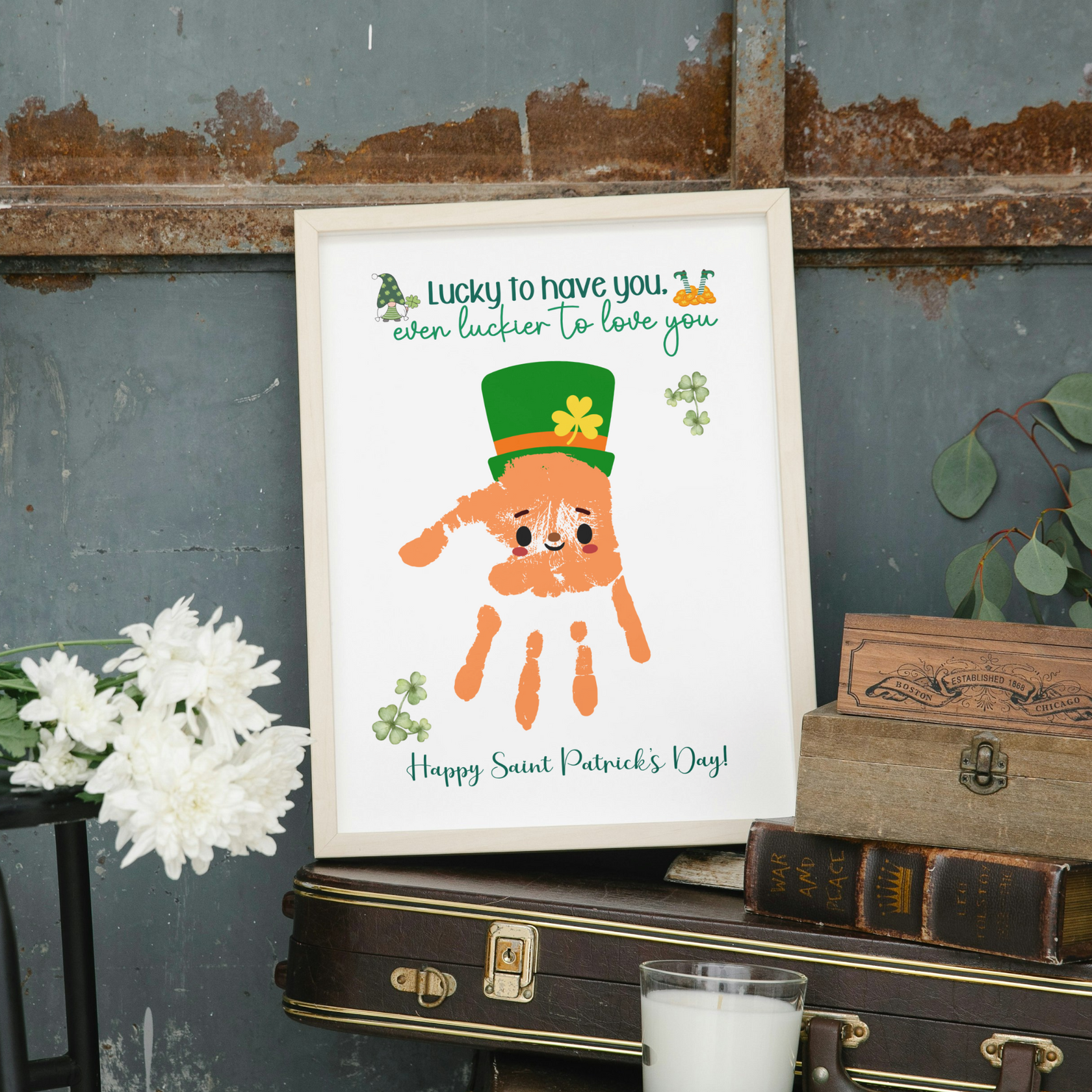 St Patricks Day Leprechaun Handprint Craft Printable, DIY Art Activity ...