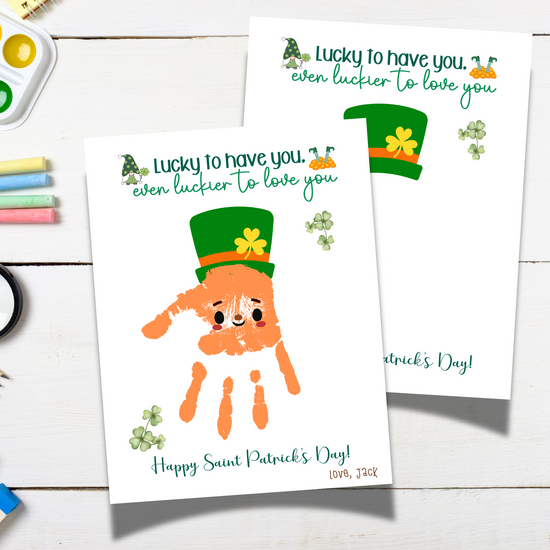 St Patricks Day Leprechaun Handprint Craft Printable, DIY Art Activity ...