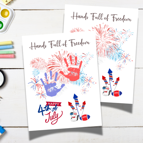 4th of July Fireworks Handprint Art Printable, DIY Craft Activity for ...