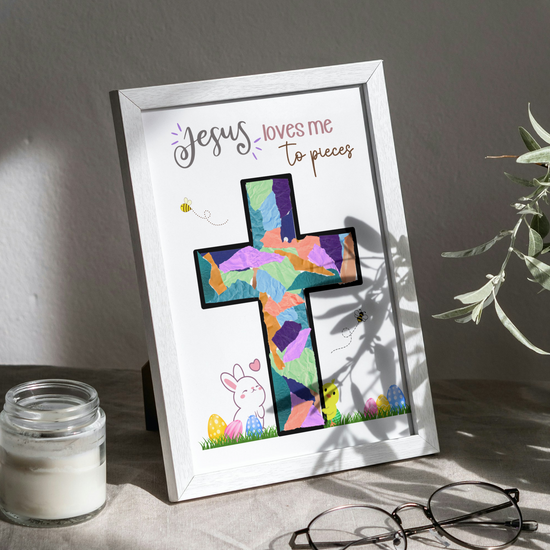 Religious Christian Craft for Kids Printable, Easter Cross Torn Paper ...