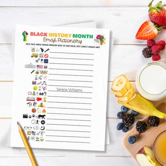 Black History Month Emoji Pictionary Game Printable, Party Activity Id ...
