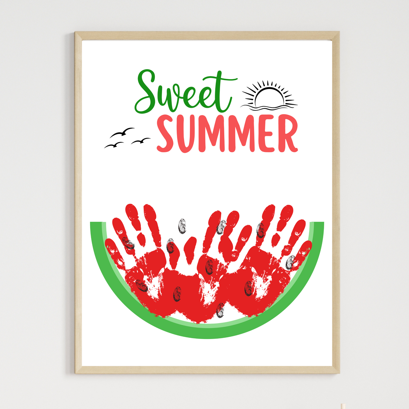 Watermelon Summer Handprint Craft Printable, DIY Art Project for Kids ...