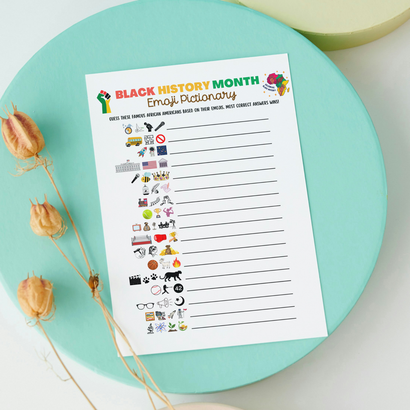 Black History Month Emoji Pictionary Game Printable, Party Activity Id ...