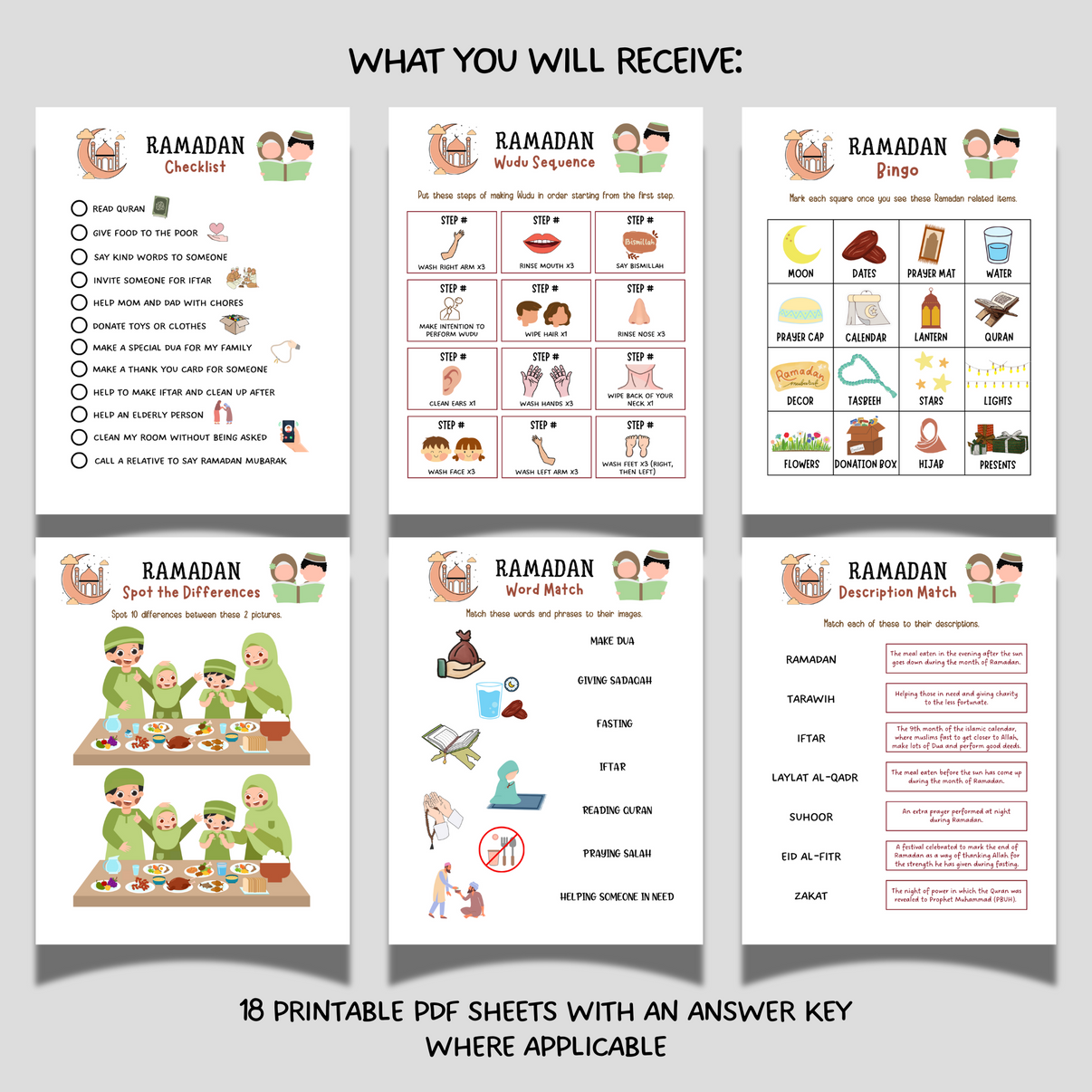 Ramadan Activity Pack Printable Eid Islamic Worksheets for Kids Classr ...