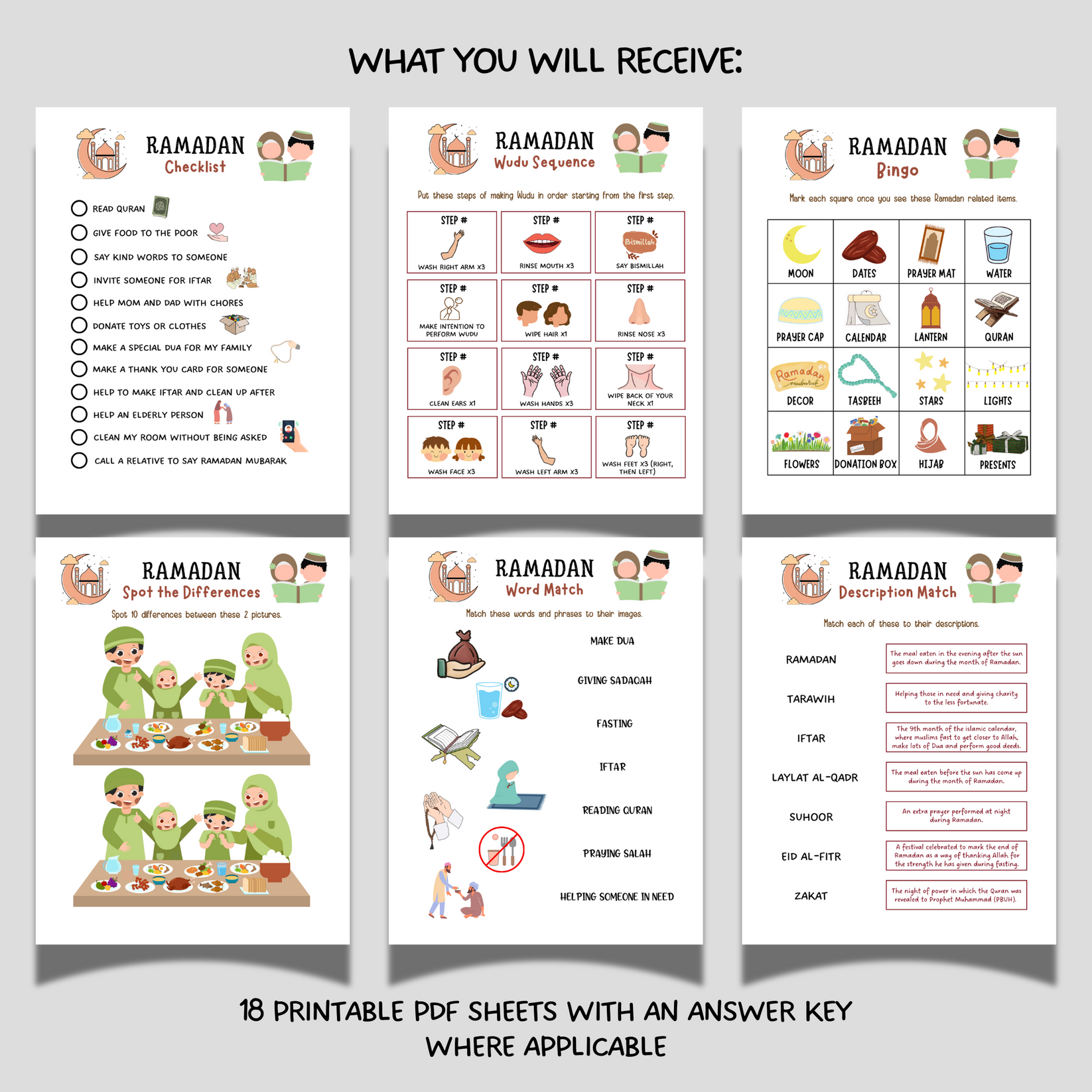 Ramadan Activity Pack Printable Eid Islamic Worksheets for Kids Classr ...