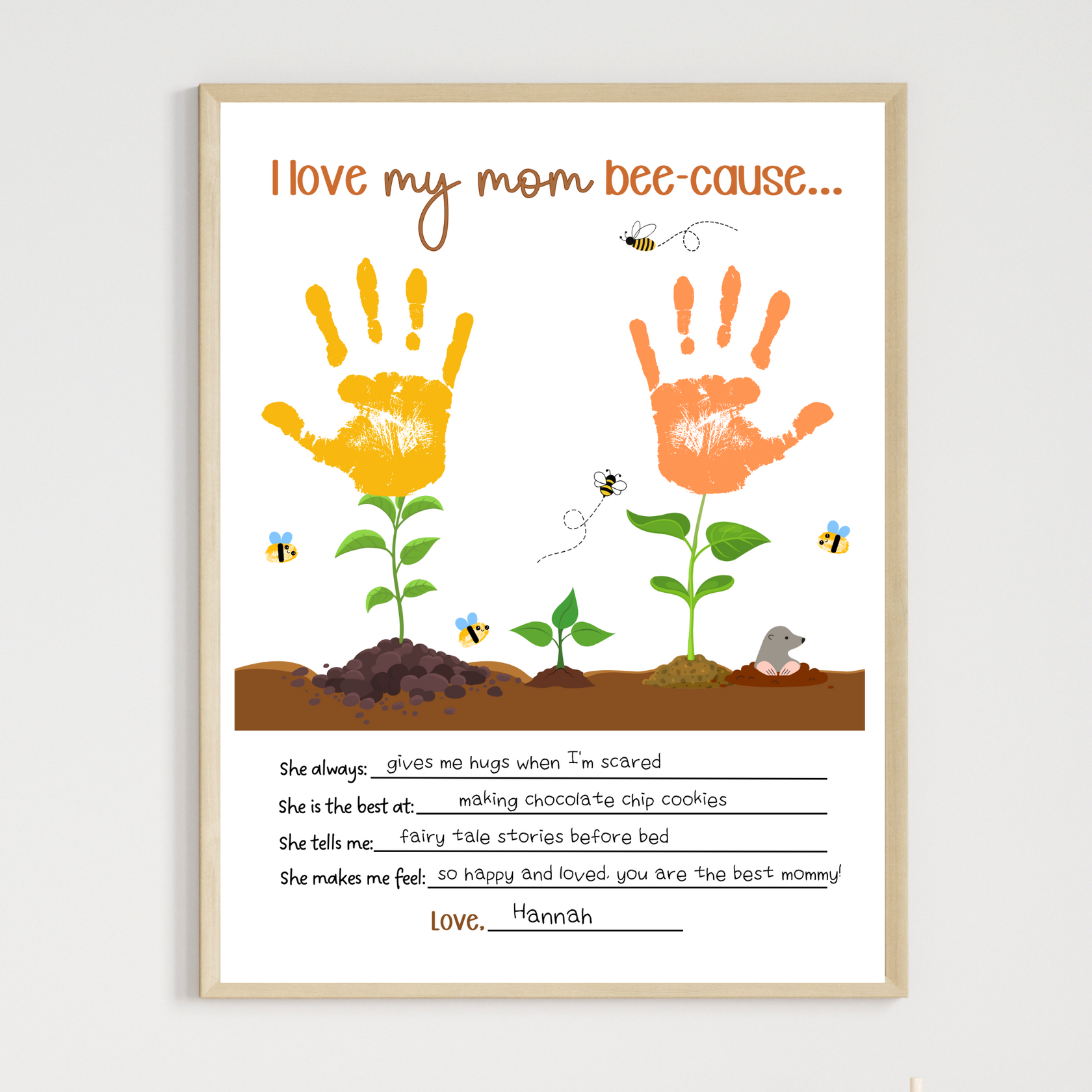Mom Handprint Garden Craft for Kids Printable, Mothers Day DIY Hand Ar ...