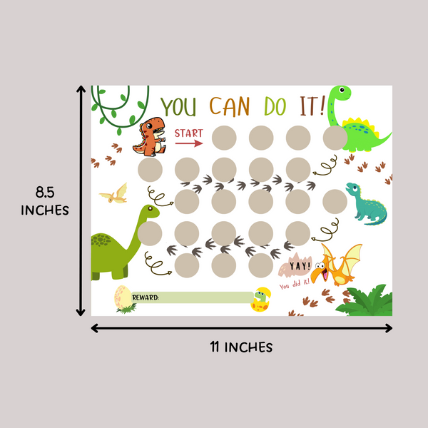Dinosaur Reward Chart For Kids, Printable T-Rex Behavior Sticker Chore ...