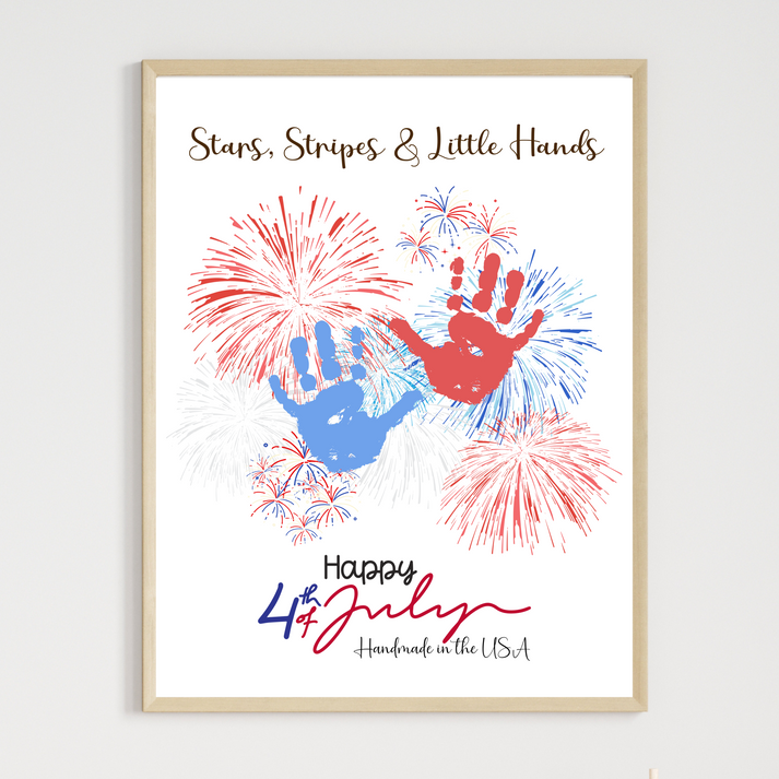 4th of July Handprint Craft Printable, DIY Footprint Art Activity Kids ...