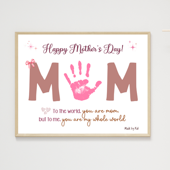 Mothers Day Handprint Craft for Kids Printable, DIY Mommy Card Art Act ...