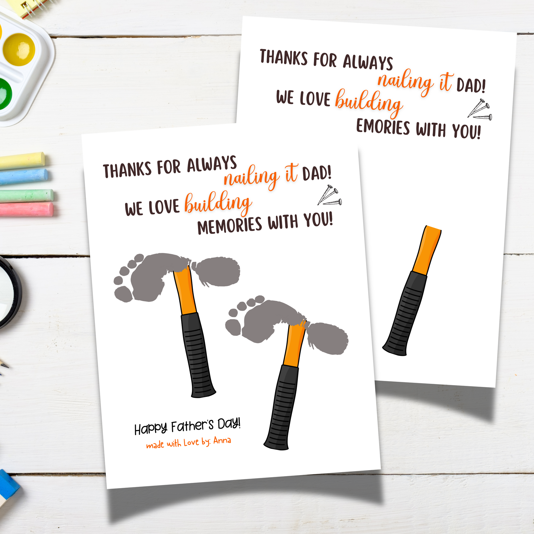 Father's Day Footprint Craft for Kids Printable, Golf Dad Card Art Gif ...