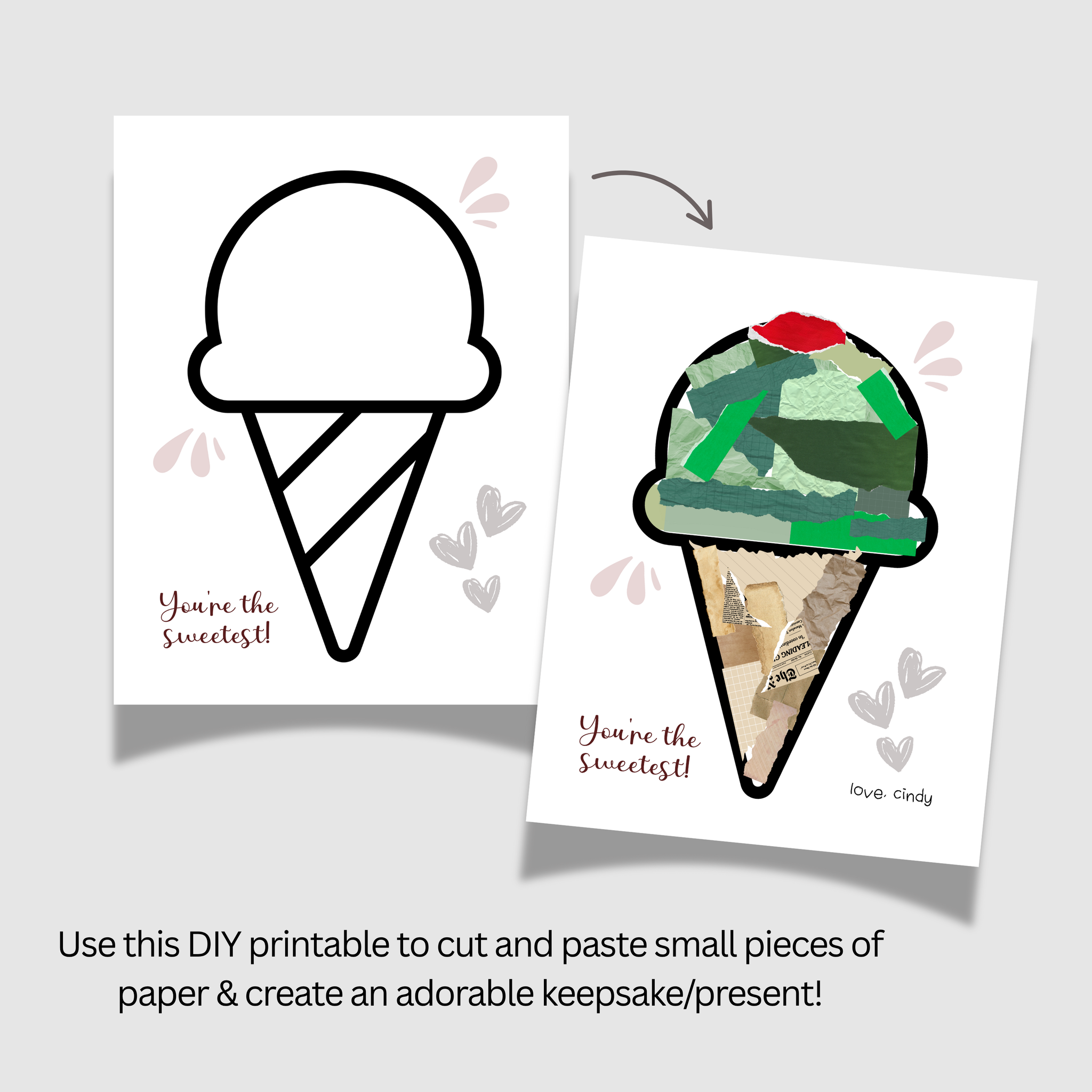Summer Paper Craft Printable, DIY Wall Art for Kids Activity Keepsake ...