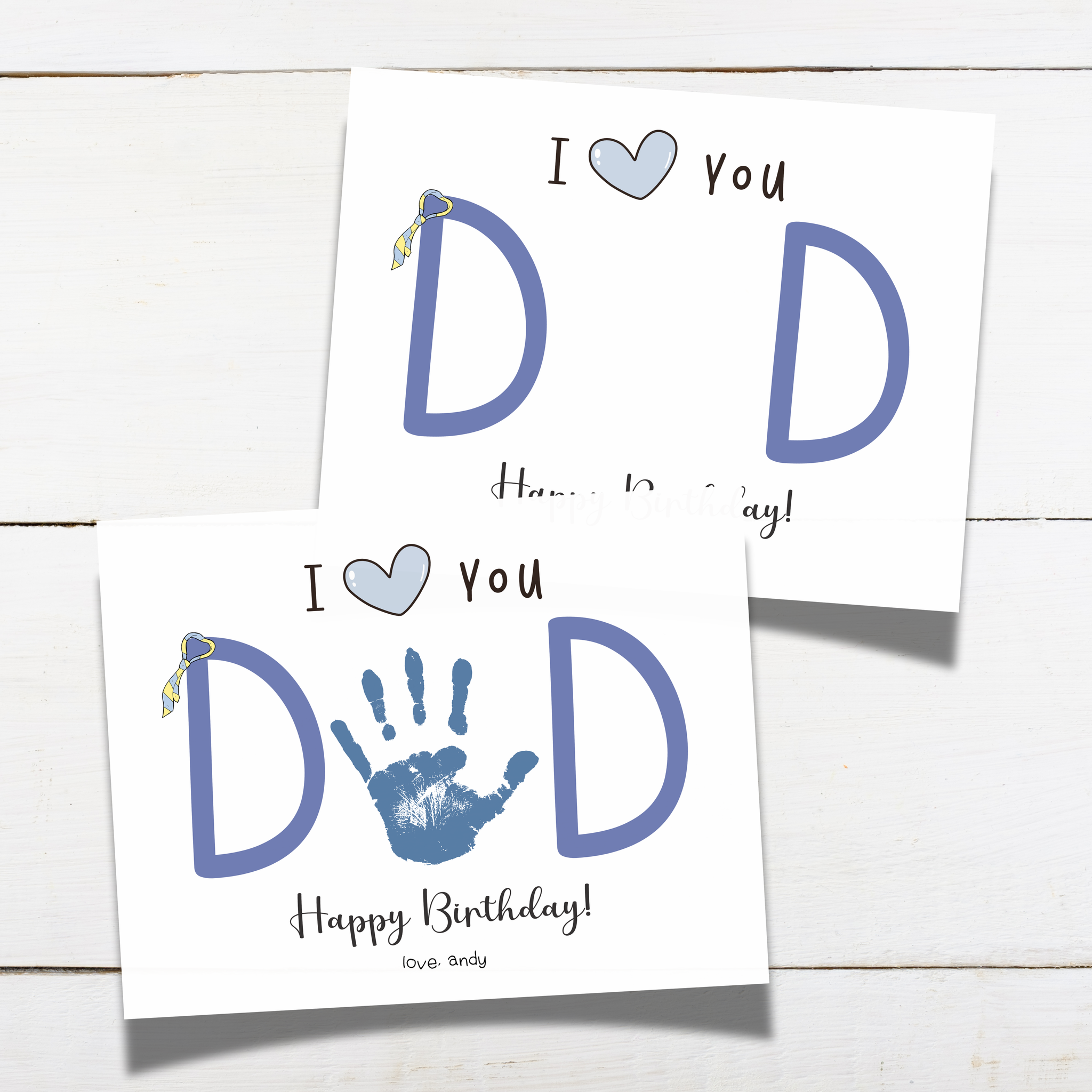 Dad Birthday Gift from Kids Printable, DIY Custom Handprint Craft Card ...