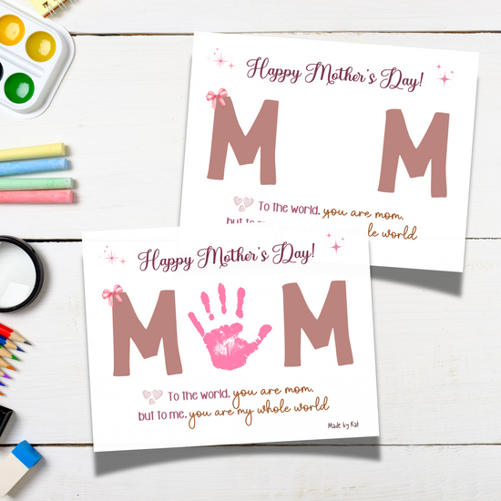 Mothers Day Handprint Craft for Kids Printable, DIY Mommy Card Art Act ...