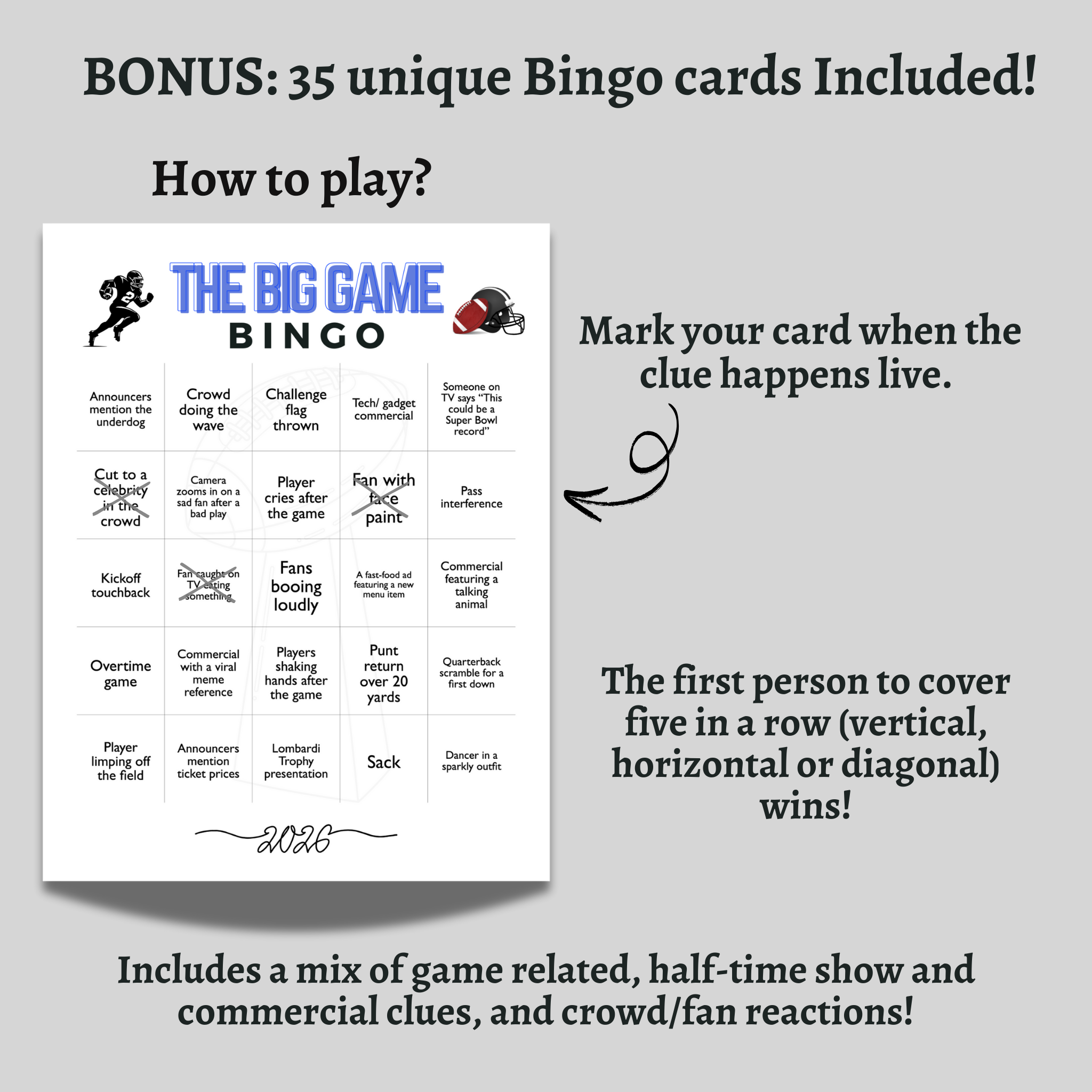 Football Party Games Printable 2026 Super Bowl Activity – Scribbled LLC