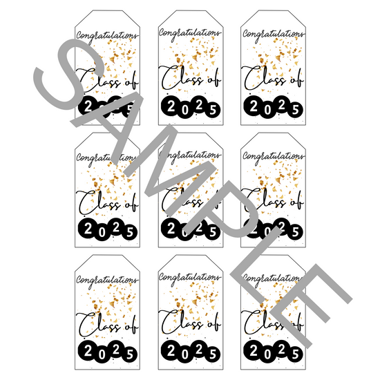 Printable Graduation Gift Tags, 2025 Congrats Grad Tags Simple ...
