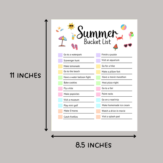 Summer Bucket List Printable, Editable Activities For Kids – Scribbled LLC