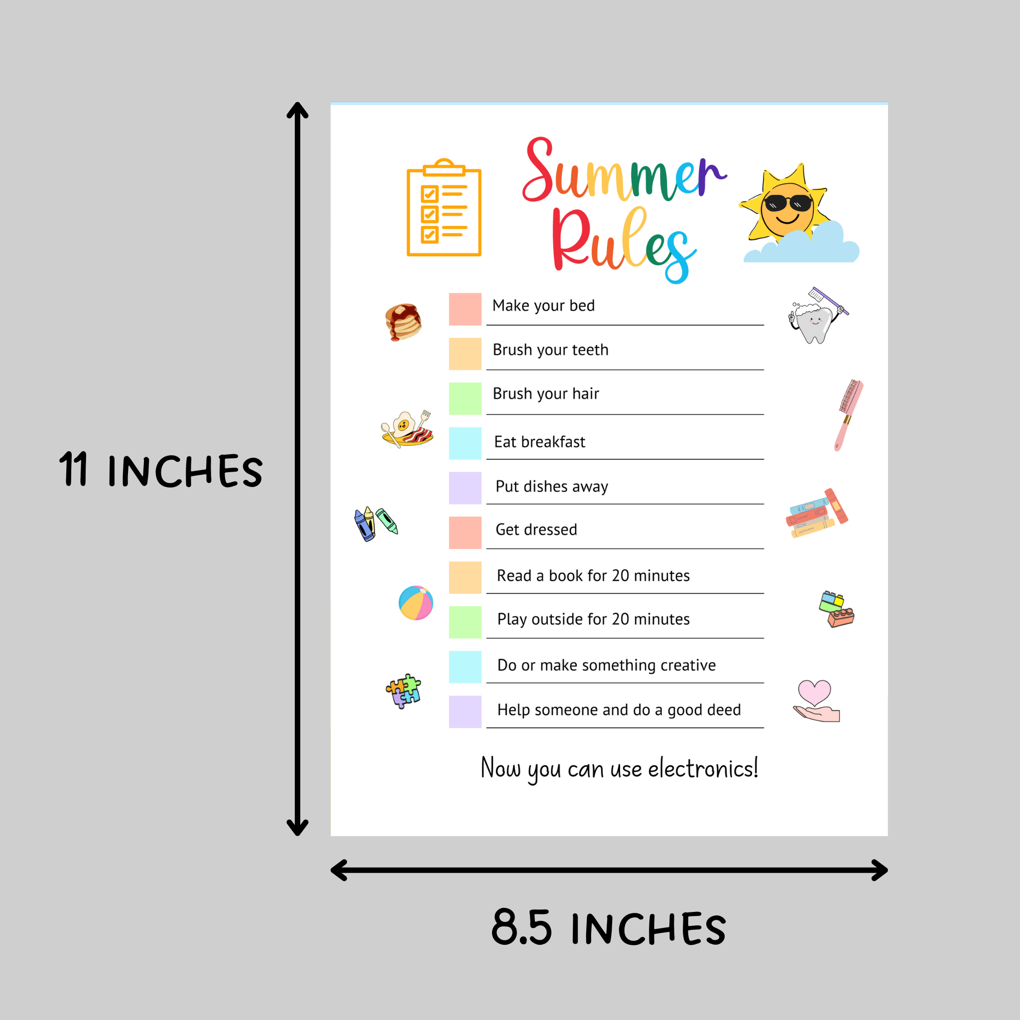 Editable Summer Planner, Printable Chore Charts & Checklists For Kids ...