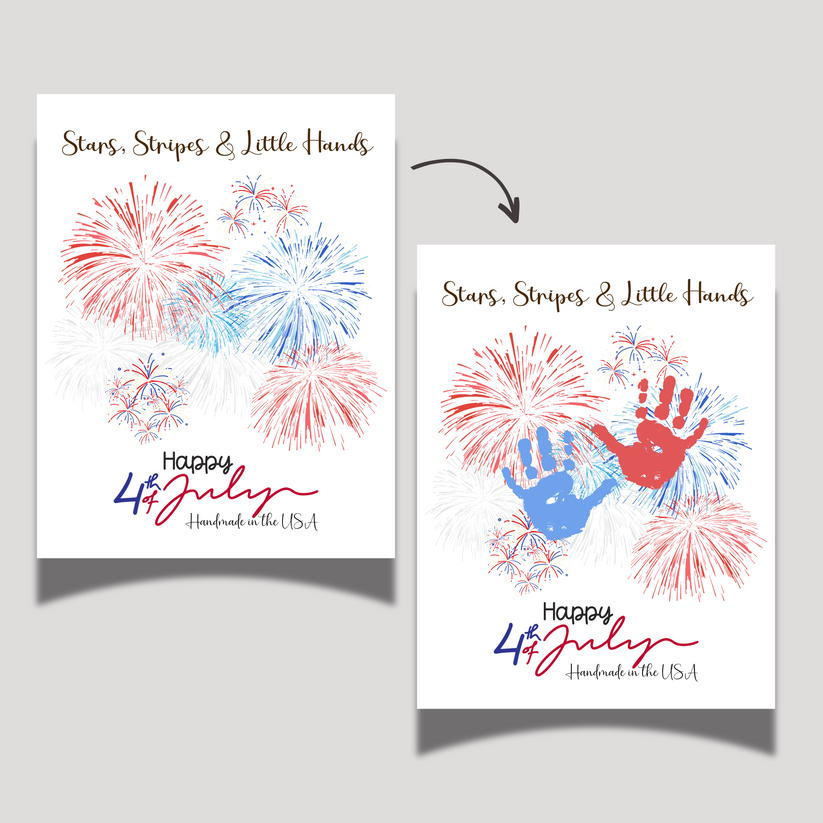 4th of July Handprint Craft Printable, DIY Footprint Art Activity Kids ...
