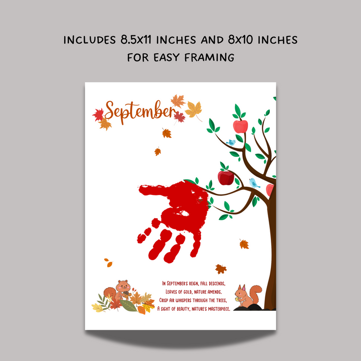 September Handprint Crafts Printable, DIY Fall Autumn Art for Kids ...