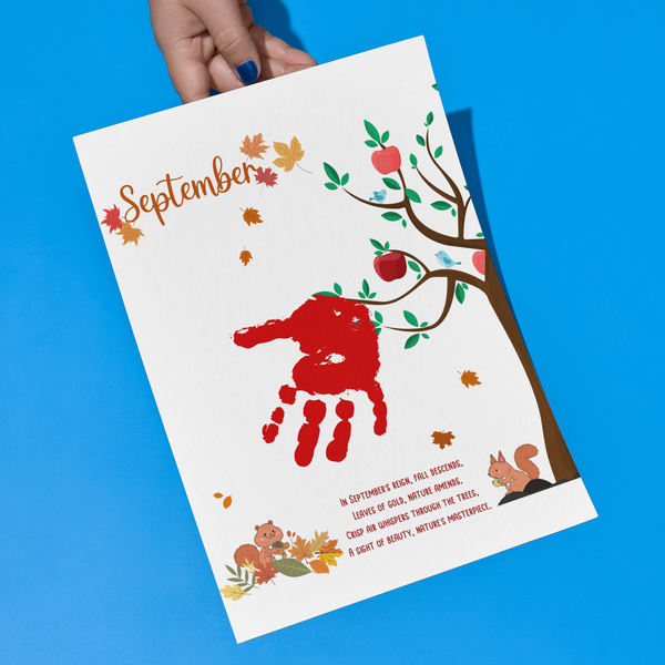 September Handprint Crafts Printable, DIY Fall Autumn Art for Kids ...