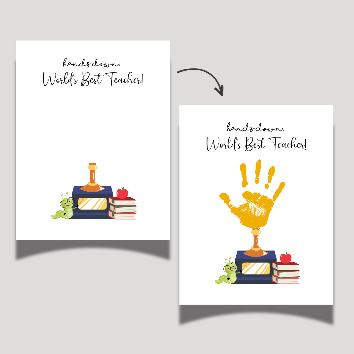 Teacher Appreciation Handprint Craft Printable, End of Year Gift Art f ...