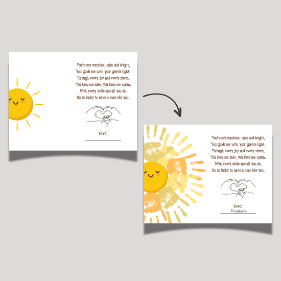 Mothers Day Poem Handprint Craft for Kids Printable, DIY Wall Art Birt ...