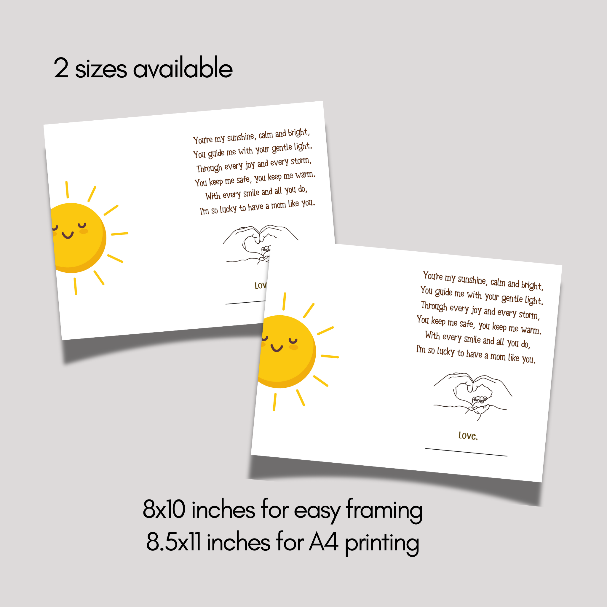 Mothers Day Poem Handprint Craft for Kids Printable, DIY Card Art Acti ...