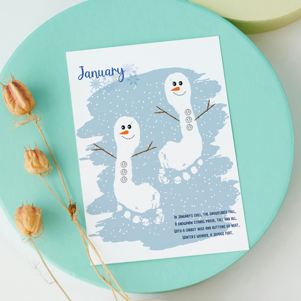 January Handprint Footprint Crafts Printable, DIY Winter Art for Kids ...