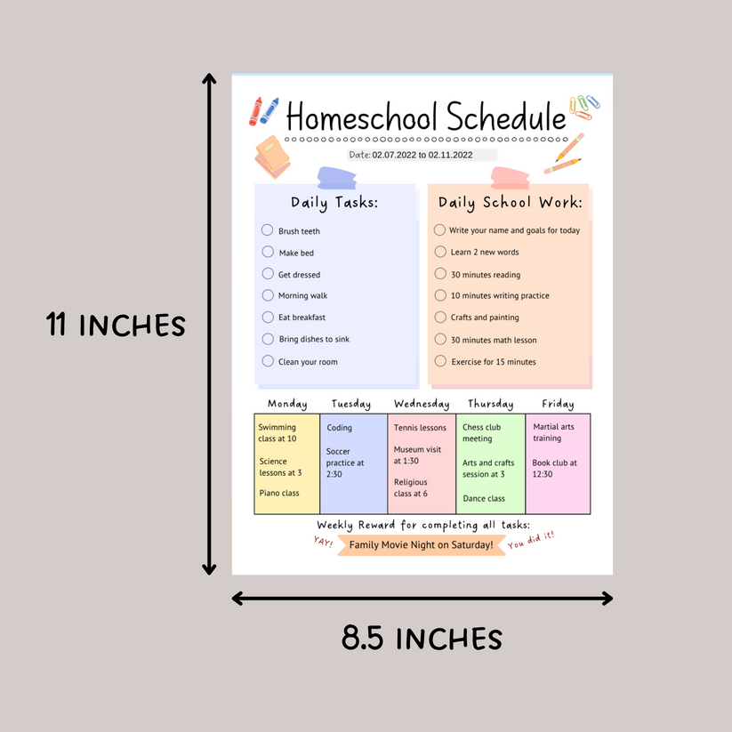Editable Homeschool Schedule Printable For Kids, Preschool Lesson Plan ...