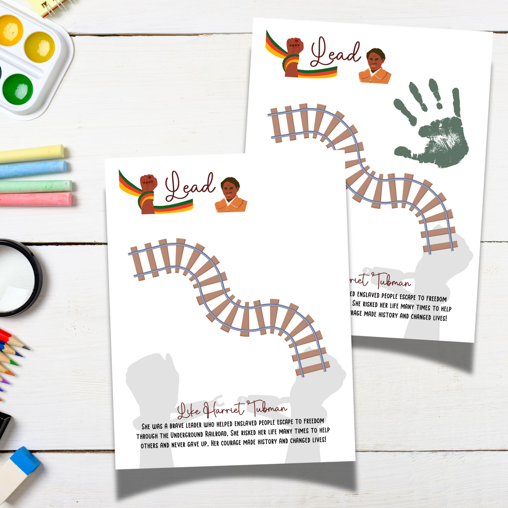 Black History Month Crafts Printable, DIY Handprint Art Kids Activity ...