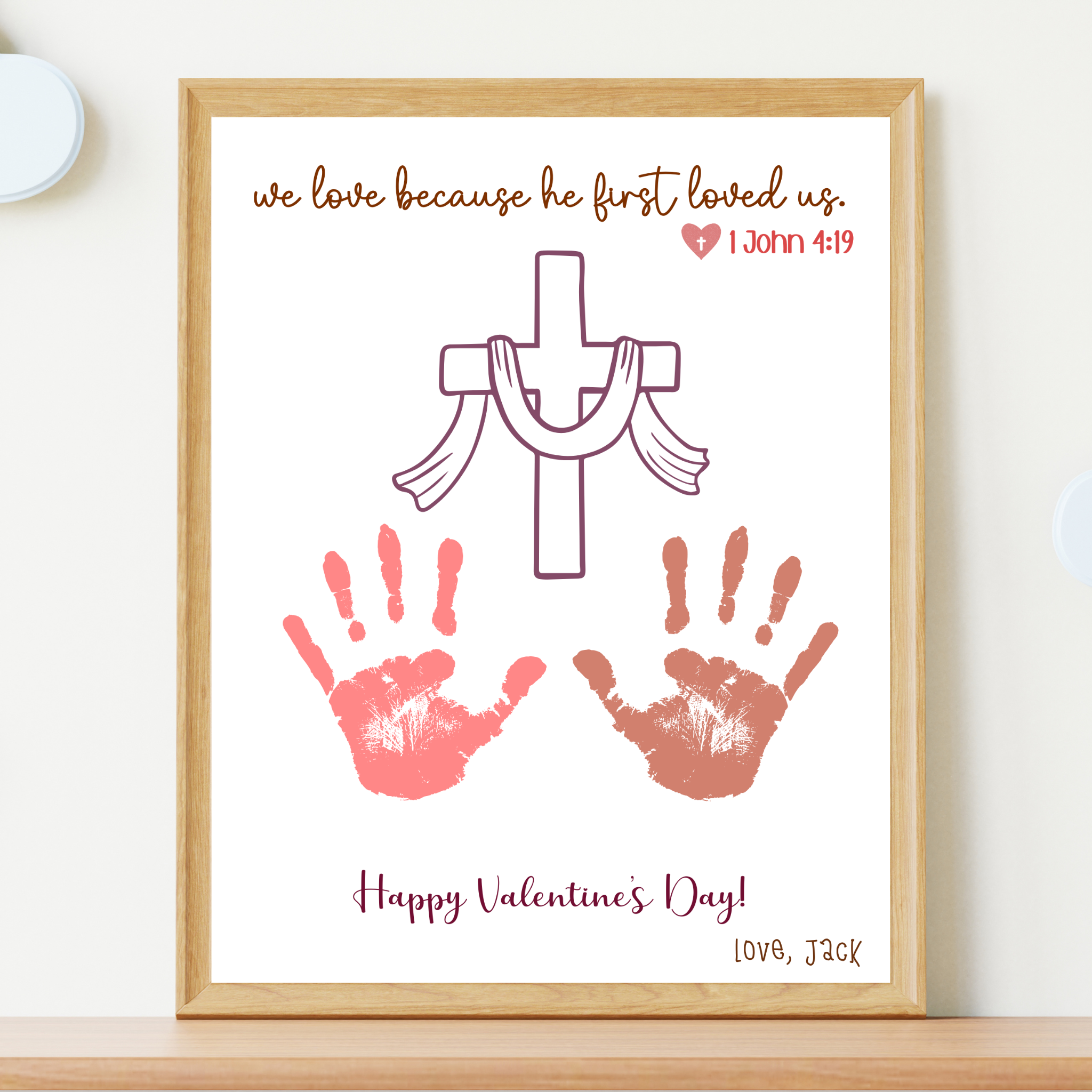 Handprint Bible Verse Craft Printable, Valentine’s Day Christian Art ...