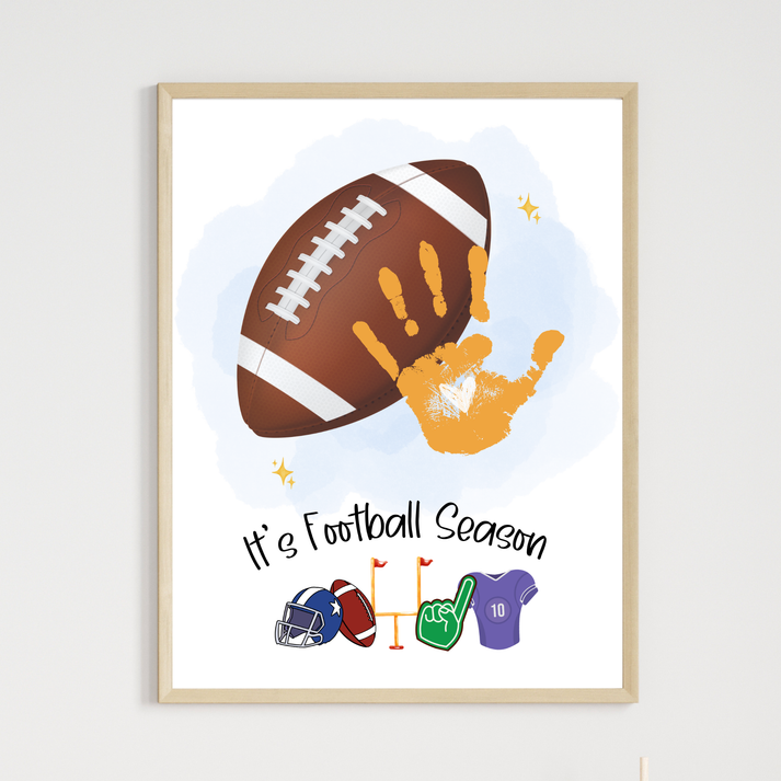 Football Handprint Craft Printable for Kids – Scribbled LLC