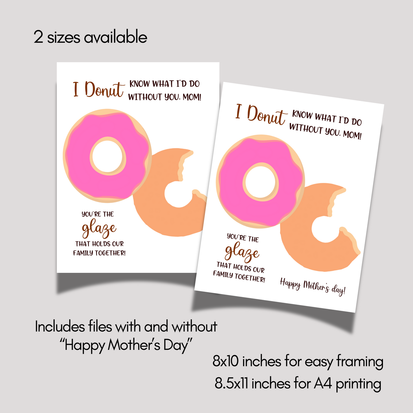 Donut Mothers Day Handprint Fingerprint Craft for Kids Printable, Card ...
