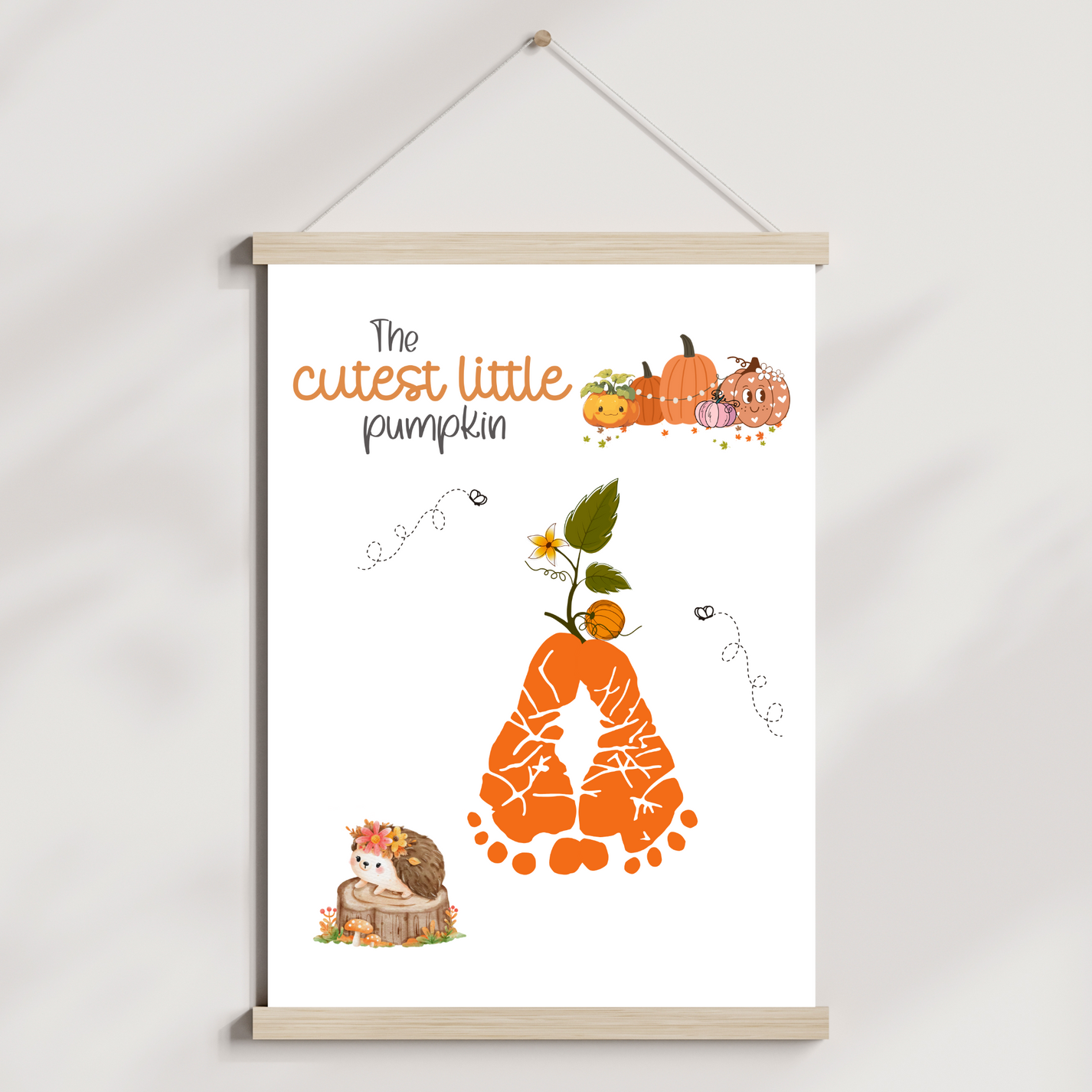 Pumpkin Footprint Craft Printable, Fall Autumn Activity DIY Art for Ki ...