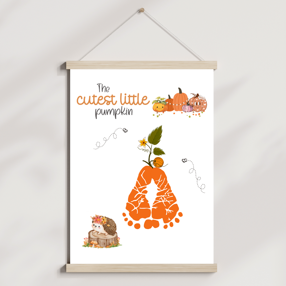 Pumpkin Footprint Craft Printable, Fall Autumn Activity DIY Art for Ki ...