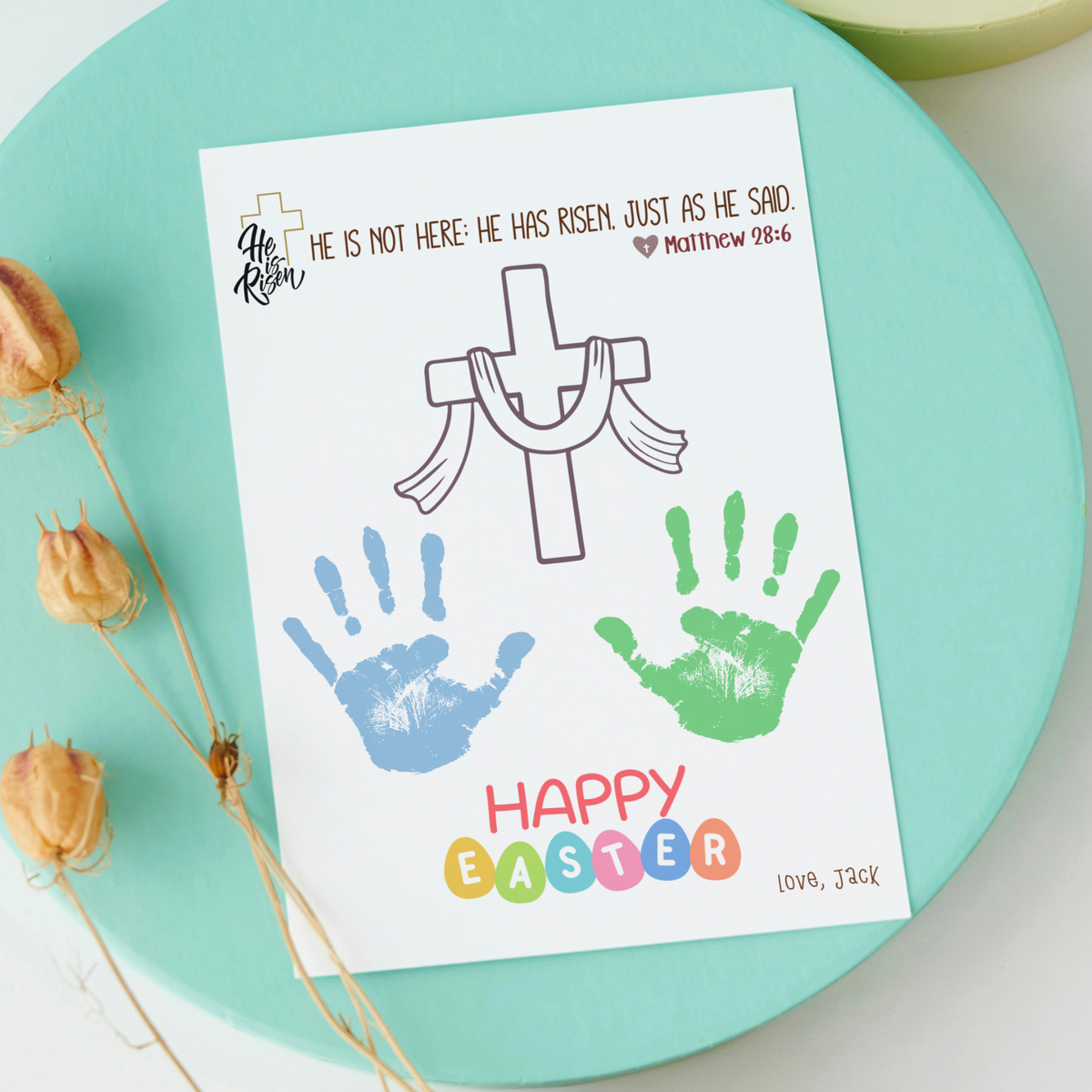 Christian Easter Handprint Craft Printable, DIY Religious Art Kids Chu ...