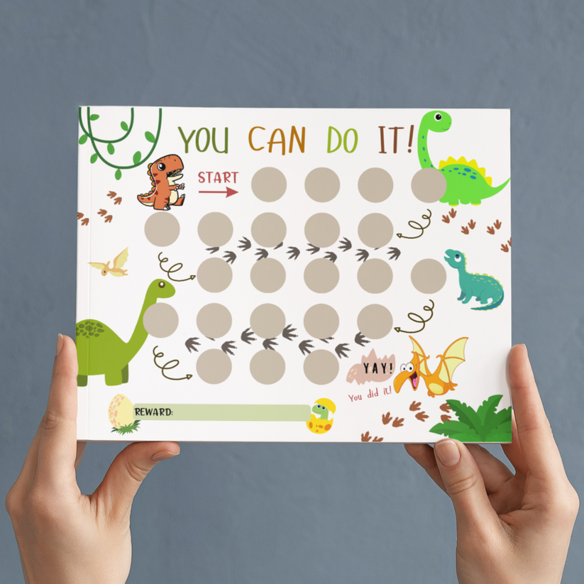 Dinosaur Reward Chart For Kids, Printable T-Rex Behavior Sticker Chore ...
