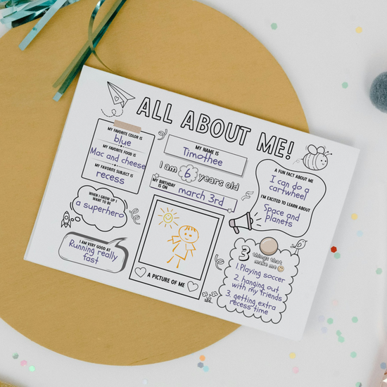 All About Me Coloring Page Printable, First Day of School Activity For ...